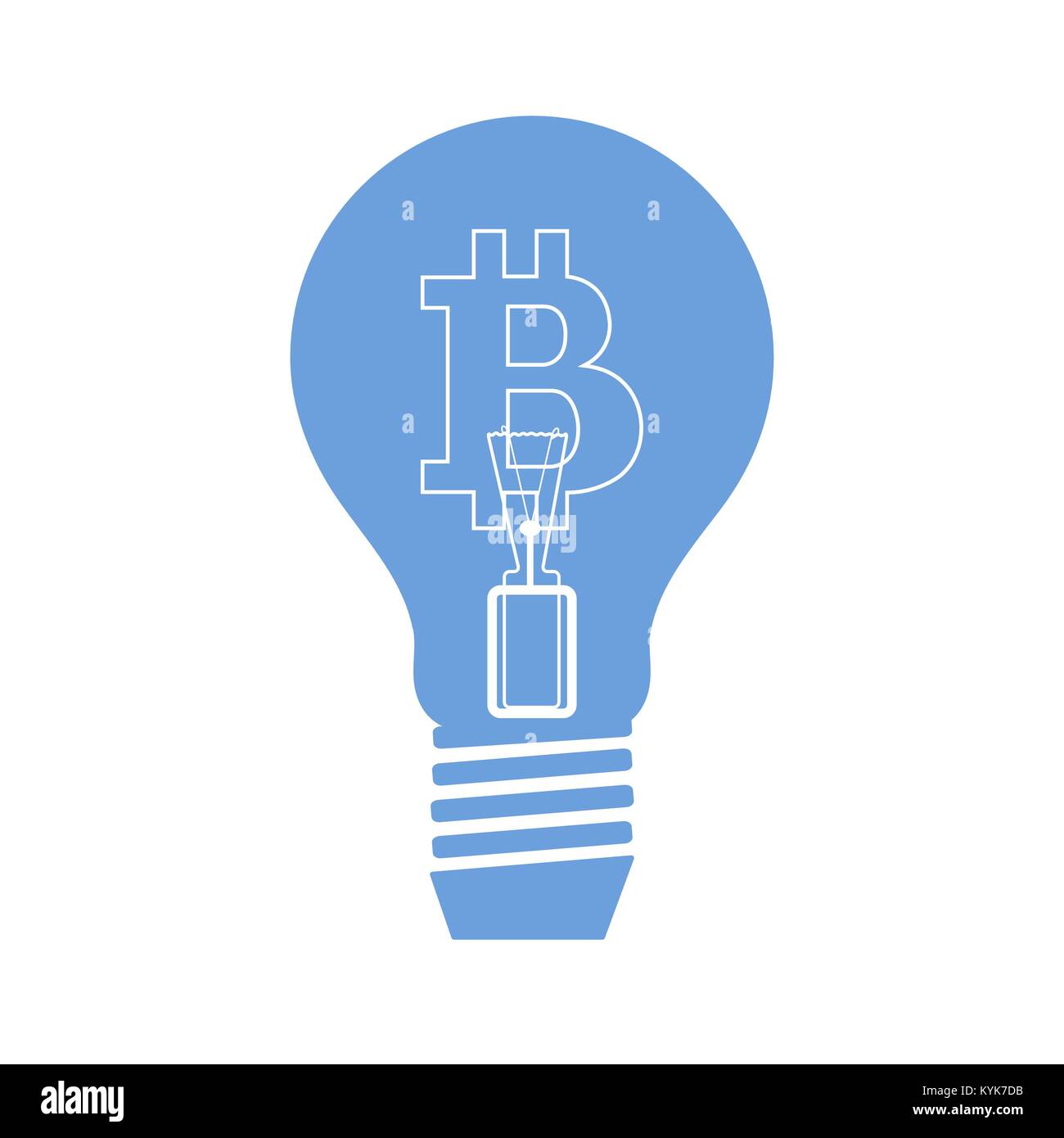 Light bulb with bitcoin. Blockchain network concept Stock Vector Image ...