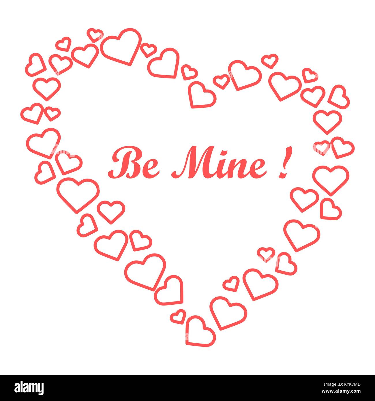 Cute vector illustration: heart composed of many hearts and the words ...