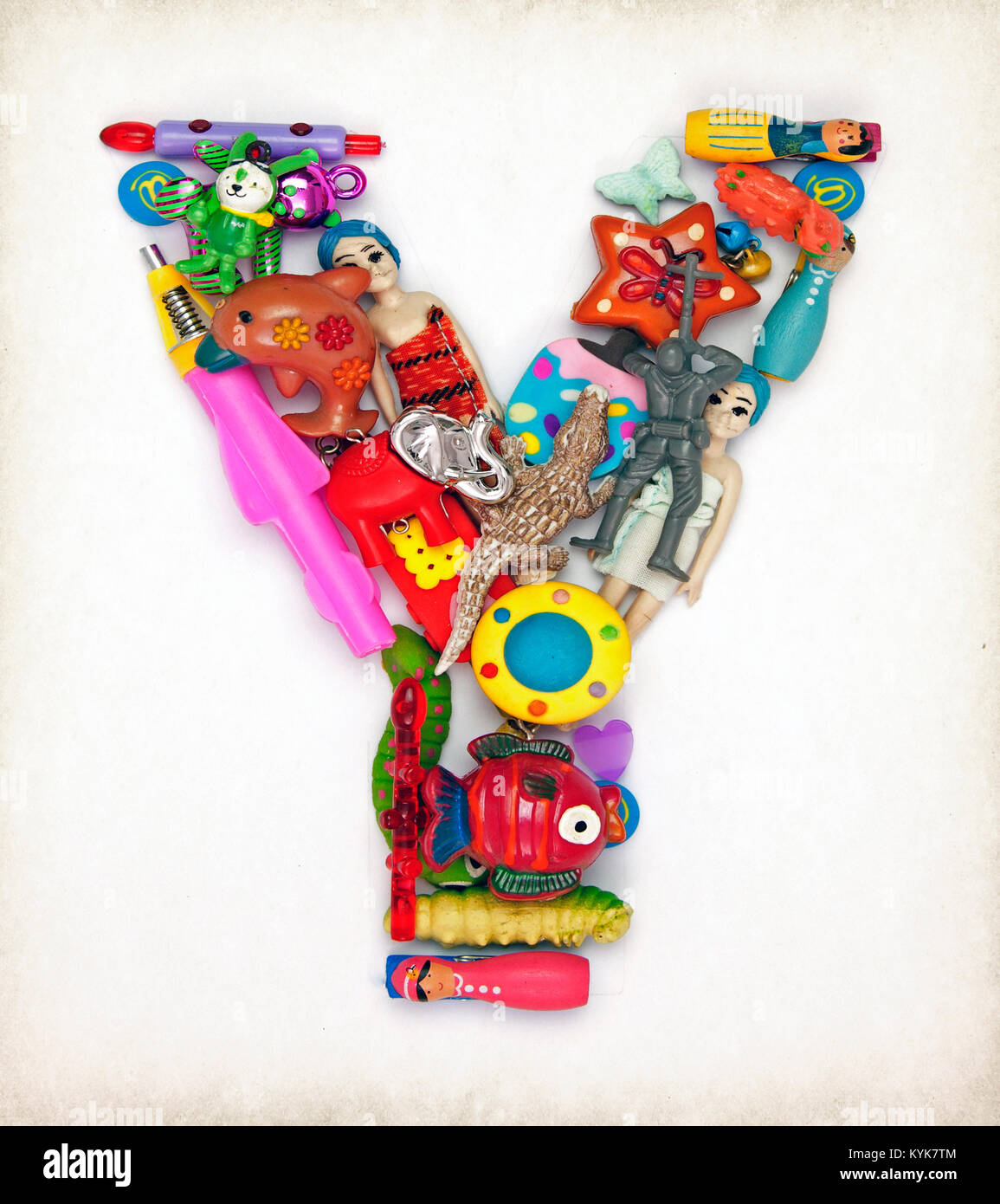 the letter Y made from small toys Stock Photo - Alamy