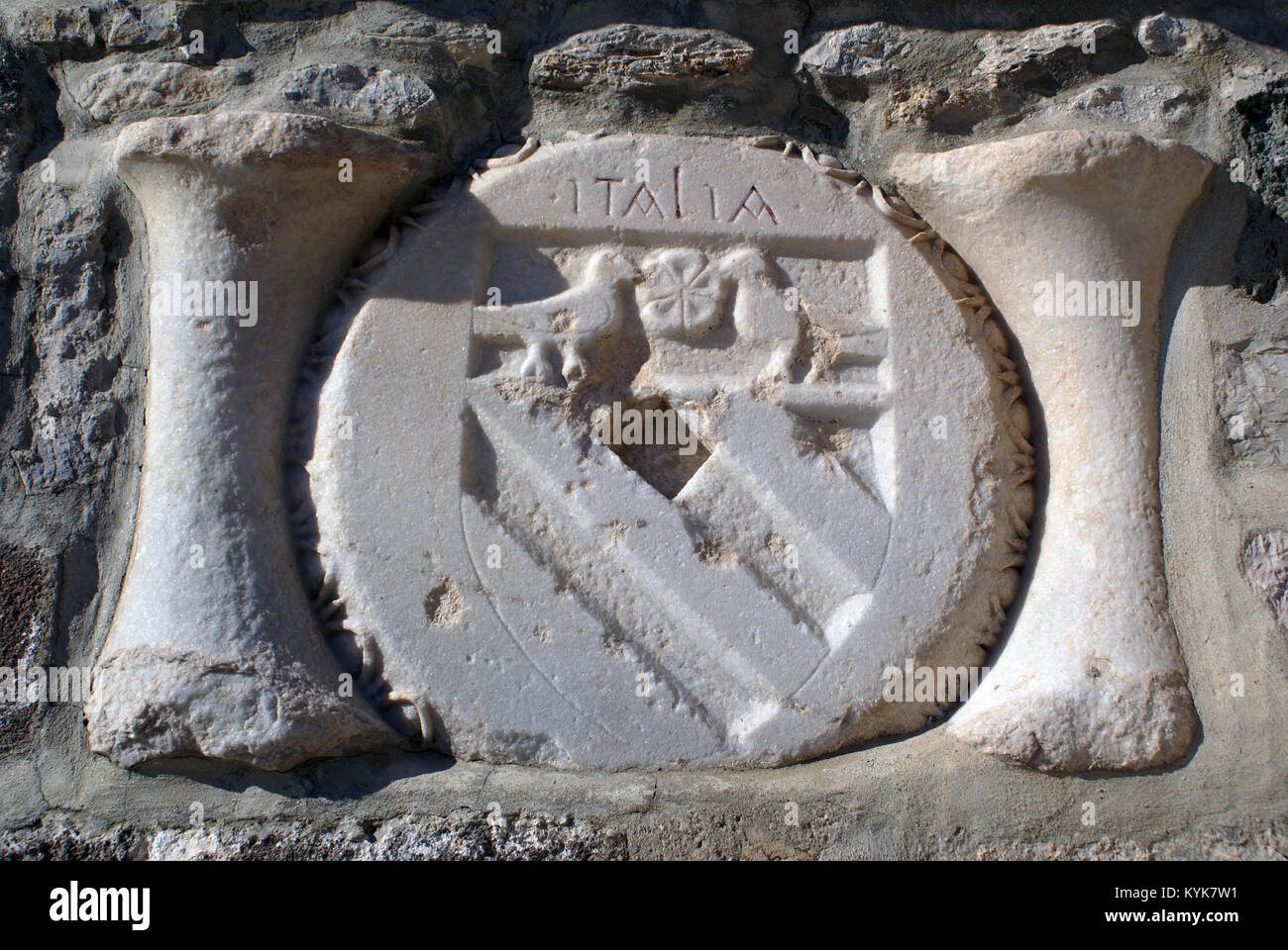 Crusades sign on the wall of tower in Bodrum Stock Photo - Alamy