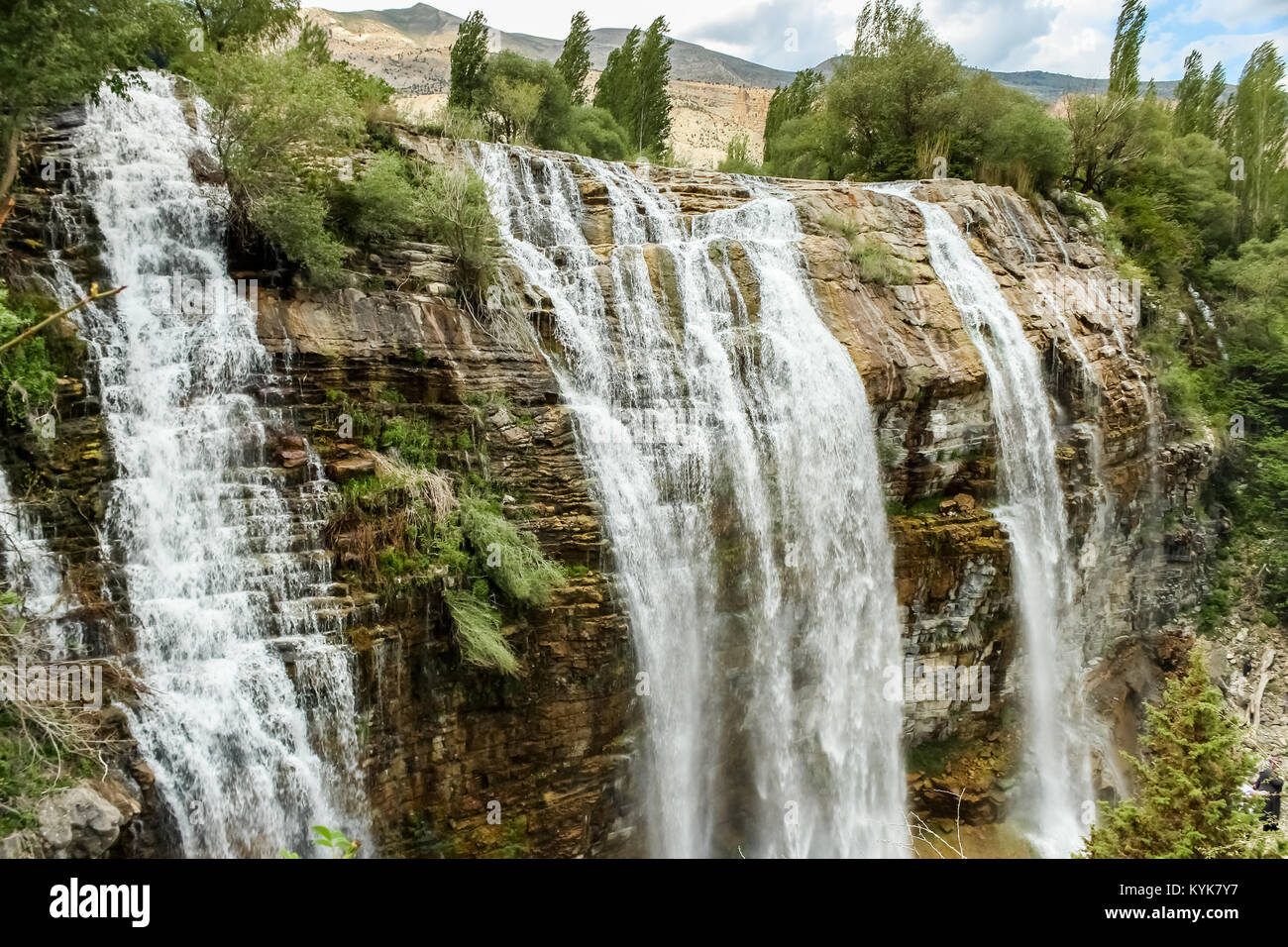 Landscape view of Tortum Waterfall in Tortum,Erzurum,Turkey Stock Photo ...