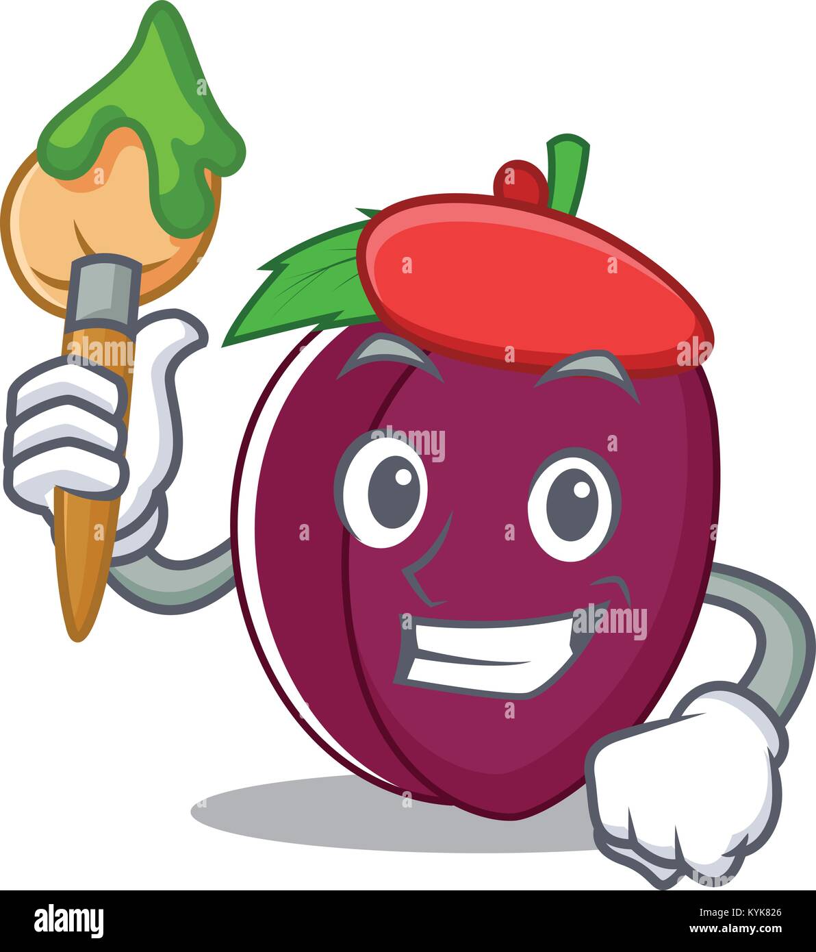 Artist plum character cartoon style Stock Vector Image & Art - Alamy
