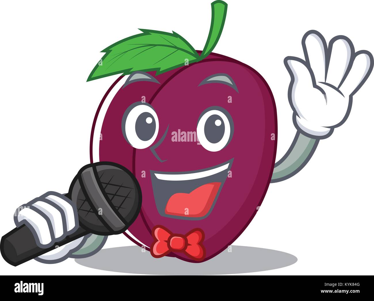 Singing plum mascot cartoon style Stock Vector Image & Art - Alamy