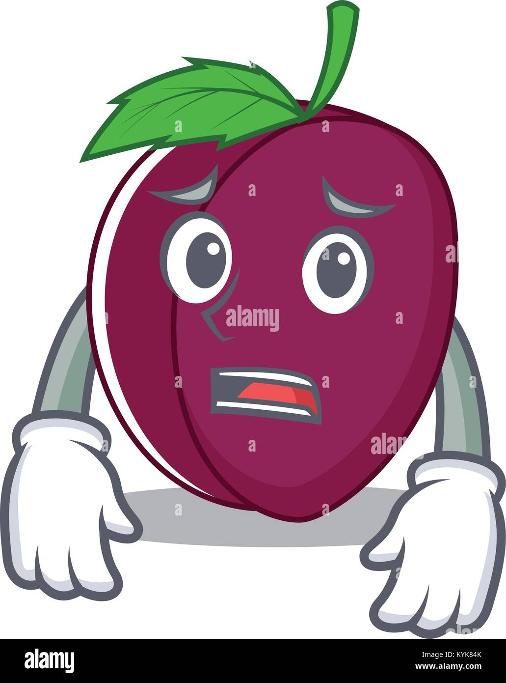 Afraid plum mascot cartoon style Stock Vector Image & Art - Alamy