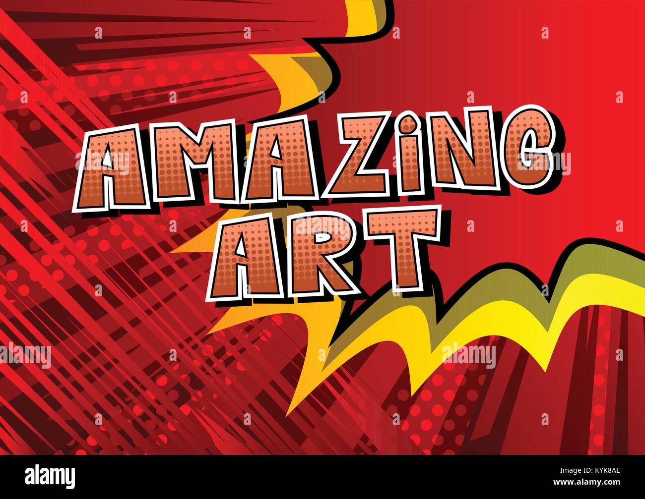 Amazing Art - Comic book style word on abstract background Stock Vector ...