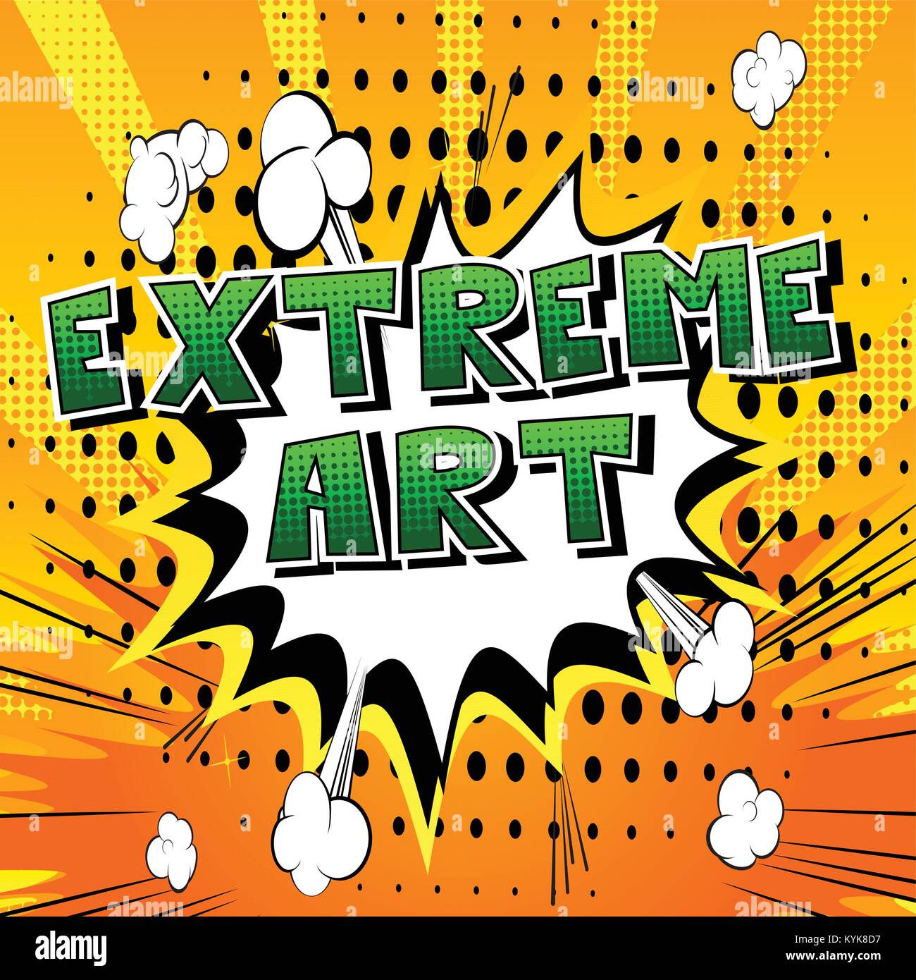 Extreme Art - Comic book style word on abstract background Stock Vector ...