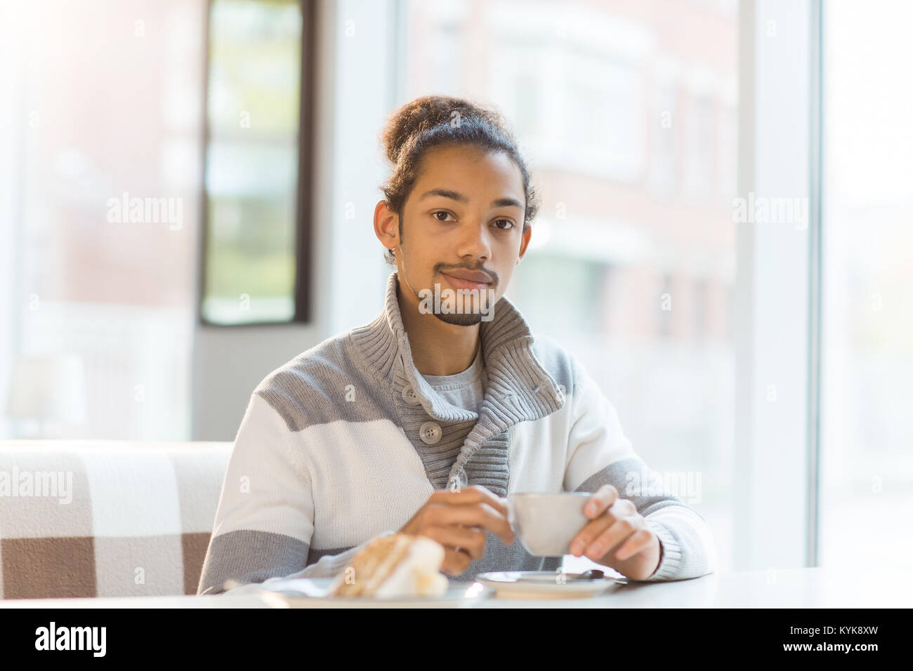 Man with tea Stock Photo - Alamy