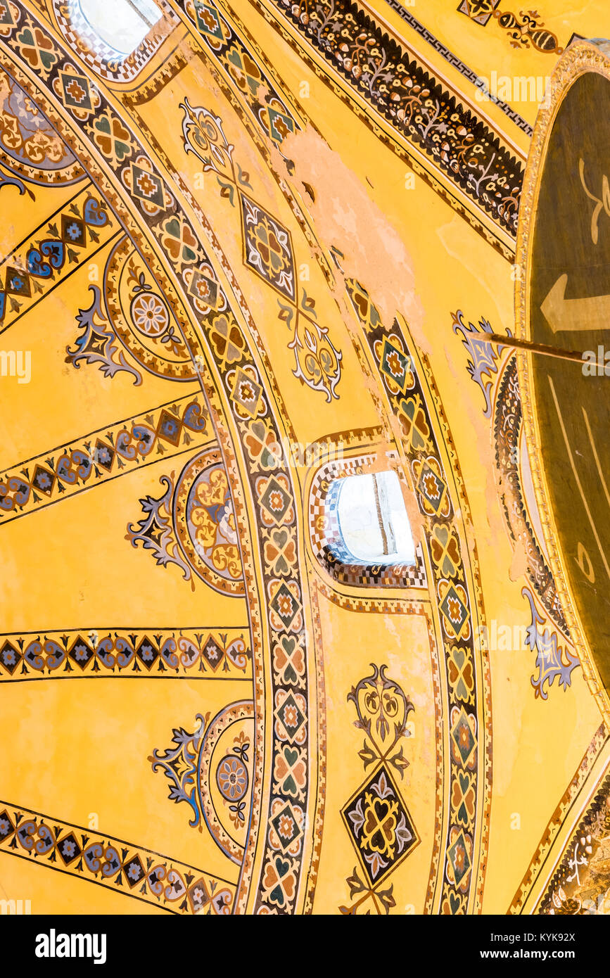 Detailed Ceiling of Hagia Sophia,a Greek Orthodox Christian patriarchal ...