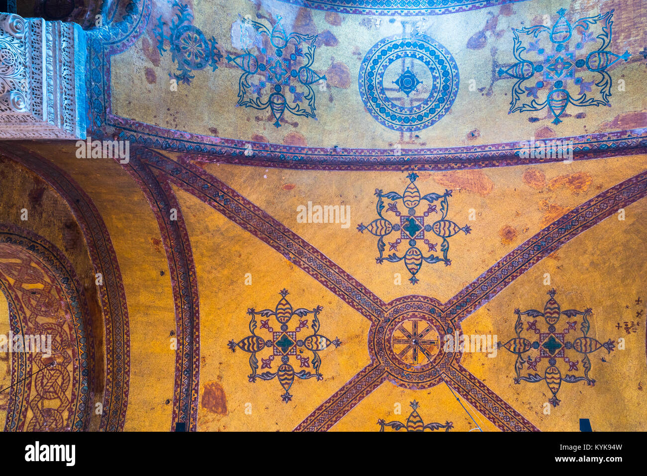 Detailed Ceiling of Hagia Sophia,a Greek Orthodox Christian patriarchal ...