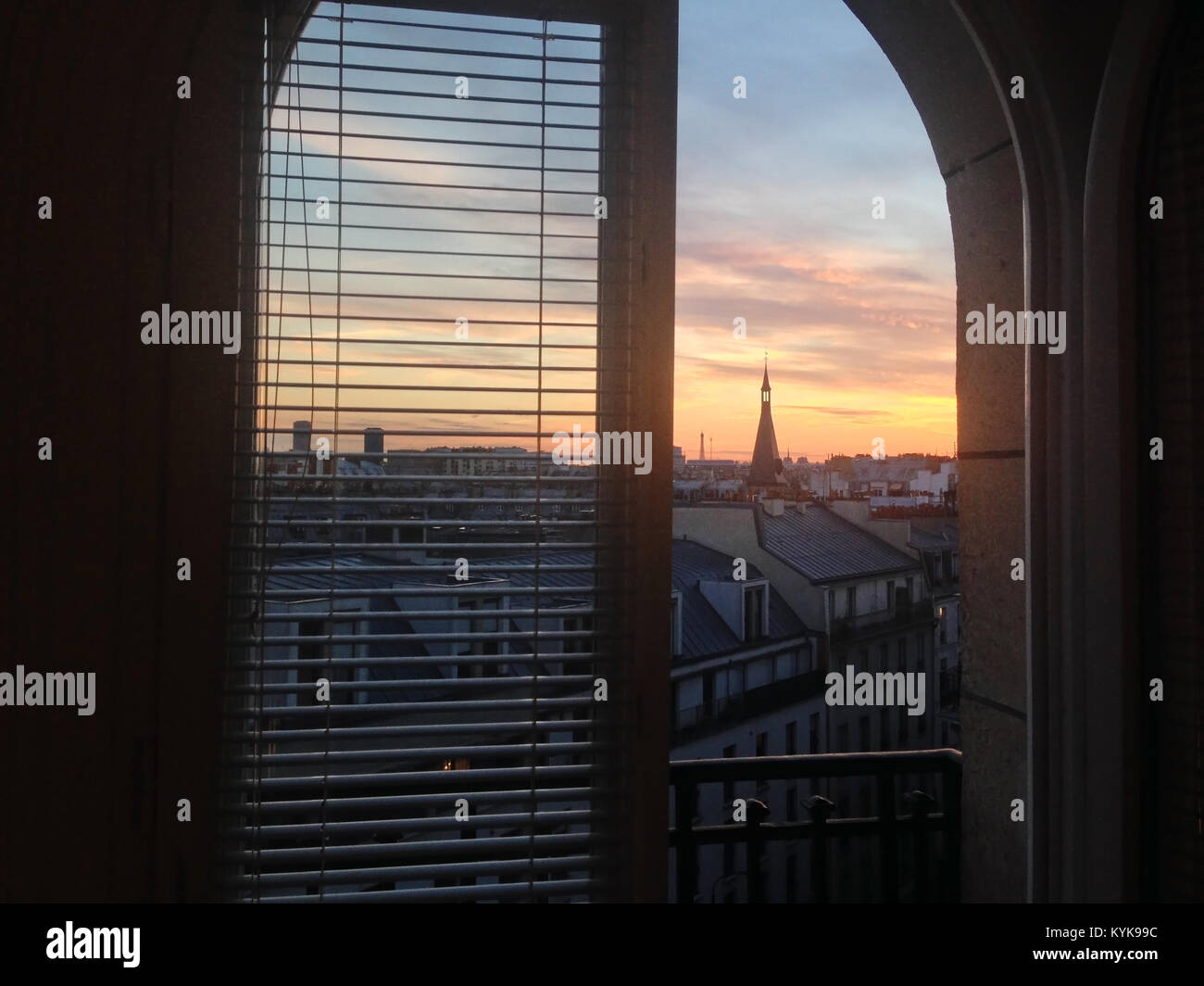 Paris view from the window at sunset Stock Photo - Alamy