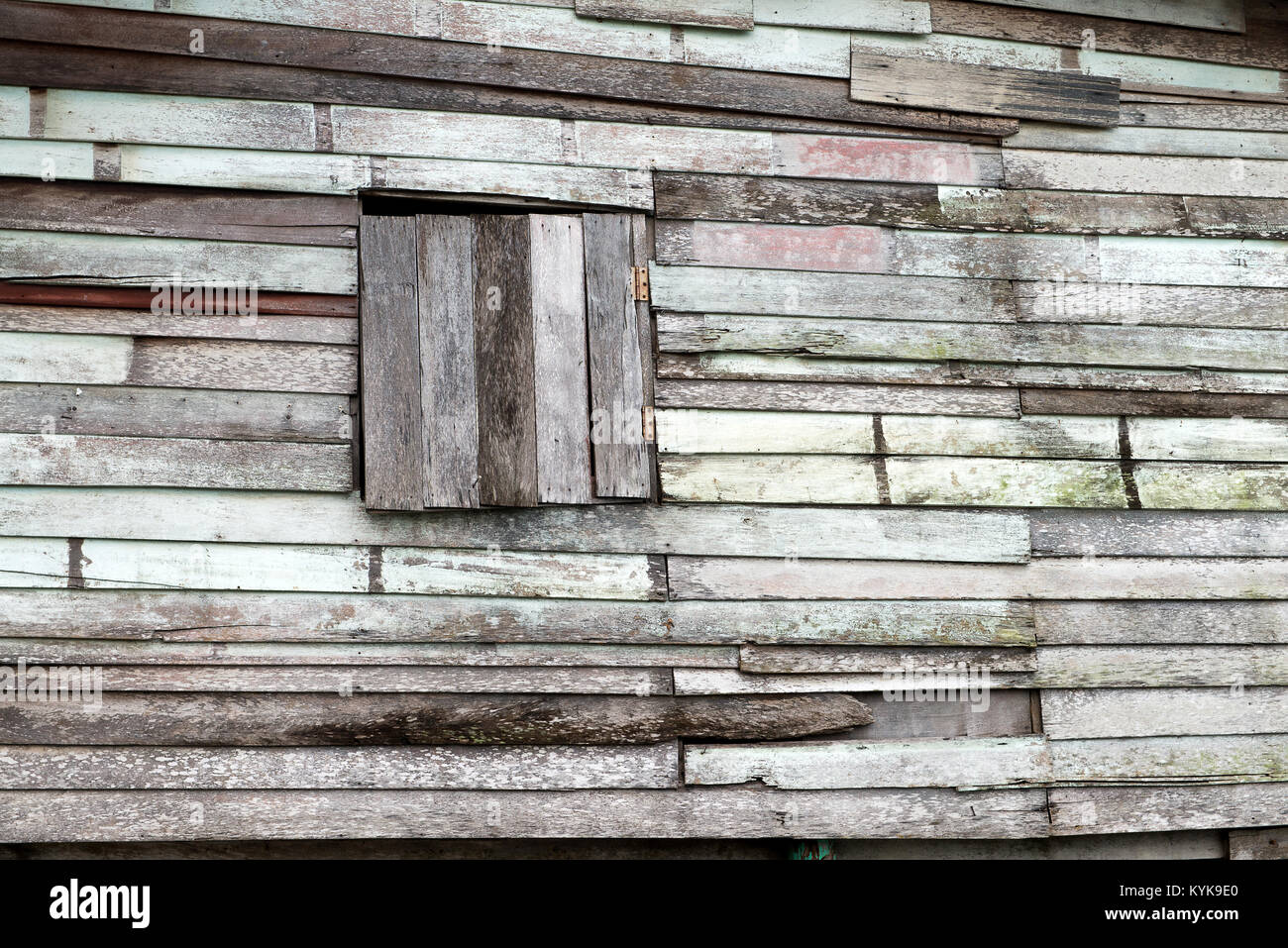 Window and wall collaged with old wood plank Stock Photo - Alamy