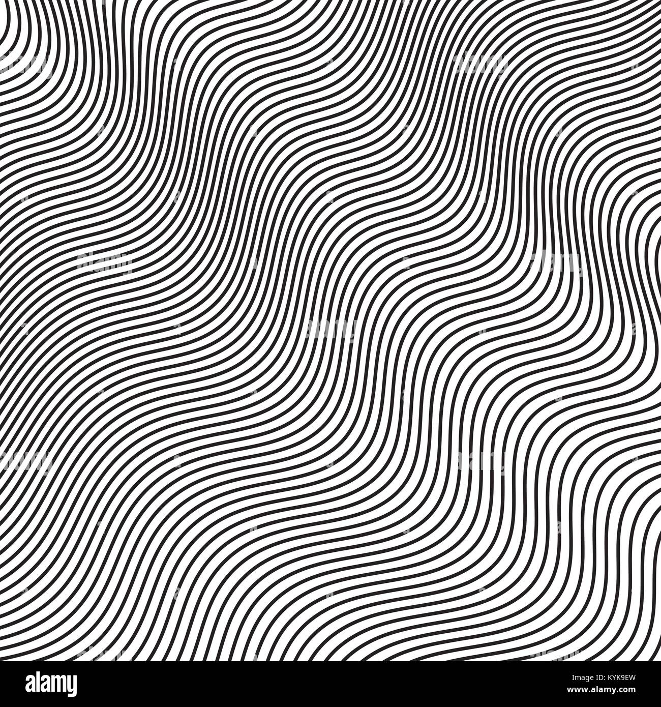 Curved wavy lines. Abstract halftone waves. Vector graphic background ...