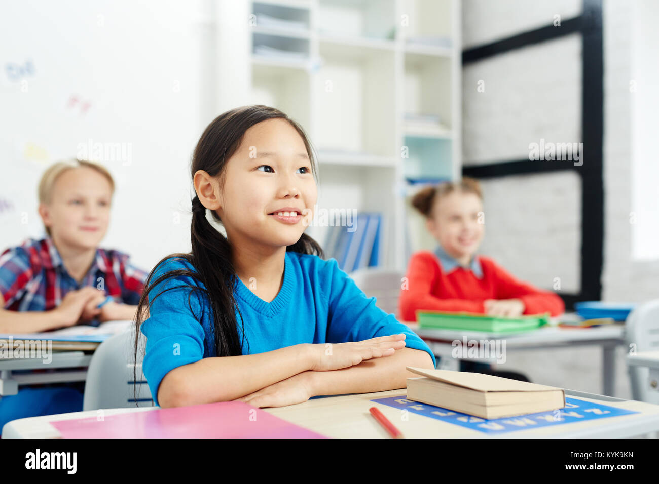 Kids at lesson Stock Photo - Alamy