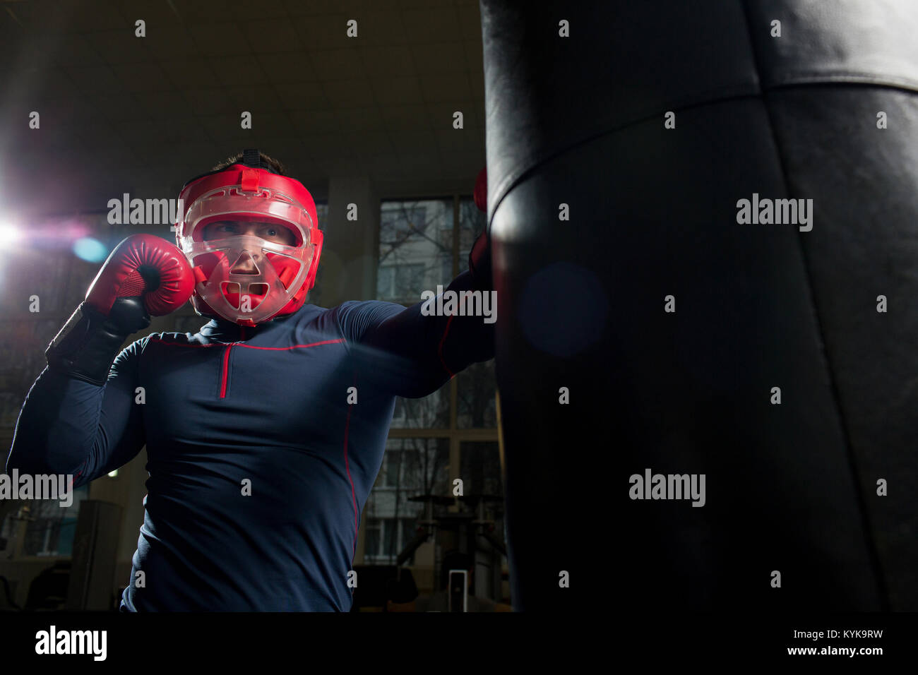 Adult man boxing in gym hi-res stock photography and images - Alamy