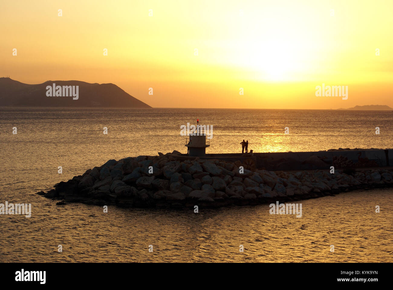 Pier, lighthouse and sunset in Kash, Turkey Stock Photo - Alamy