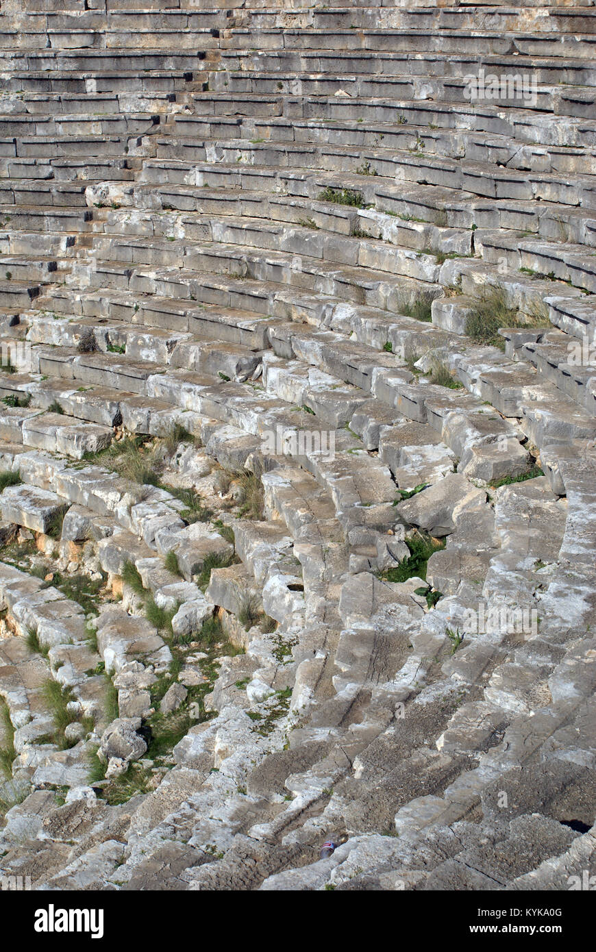 Seats of stone theater in Kash, Turkey Stock Photo - Alamy