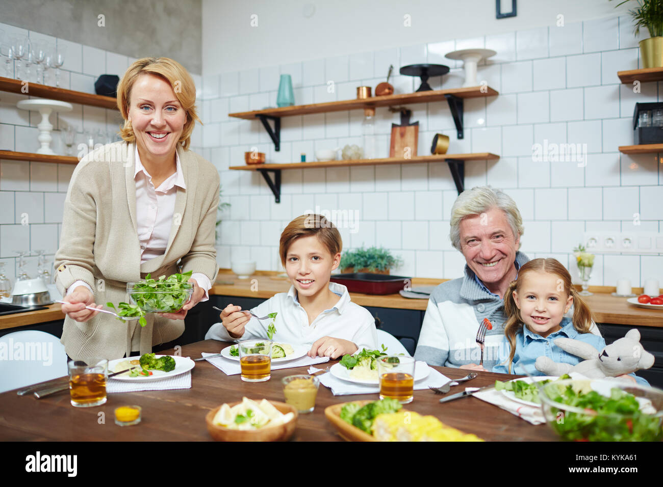 Dinner at home Stock Photo - Alamy