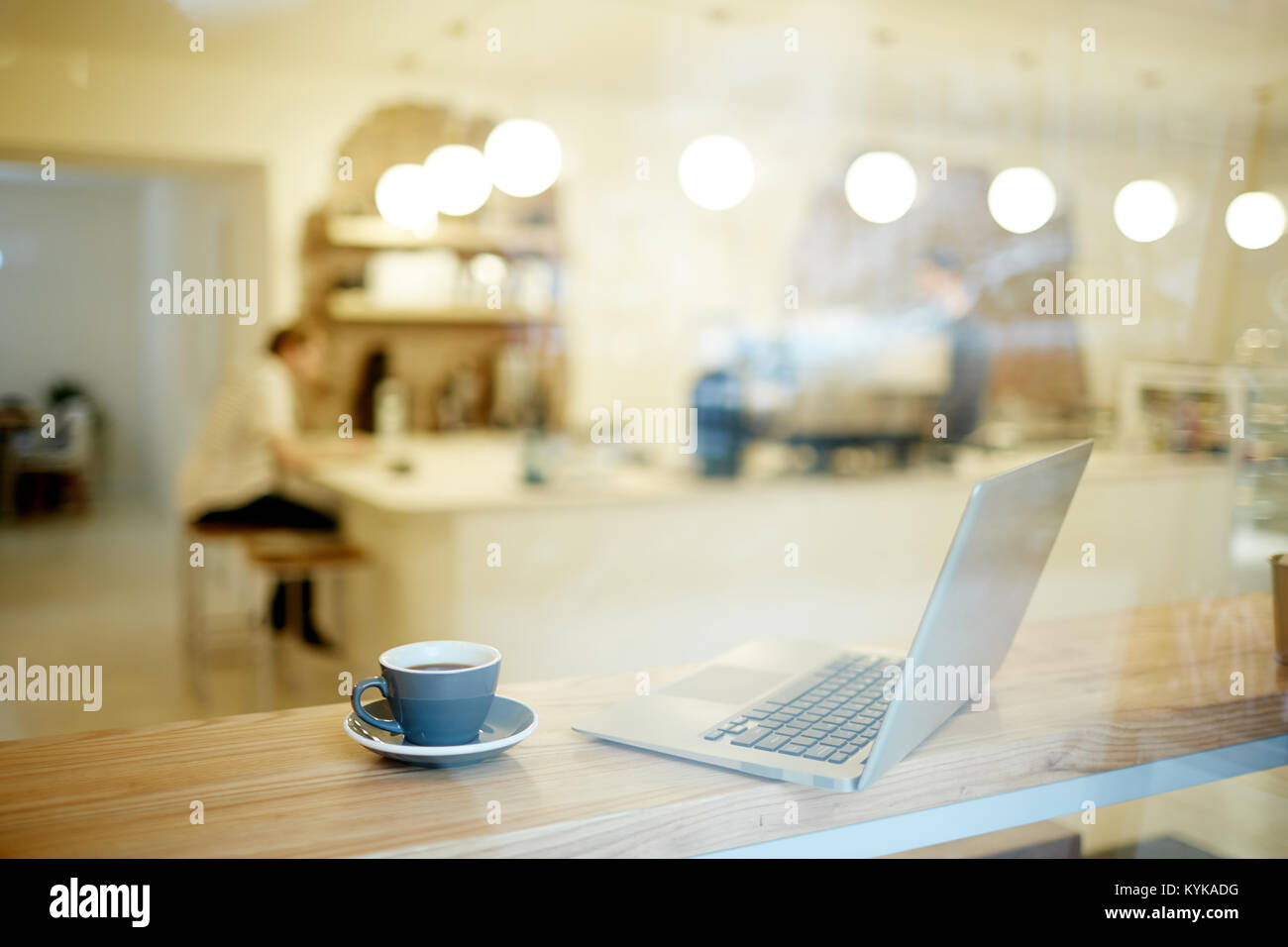 Tea and laptop Stock Photo - Alamy