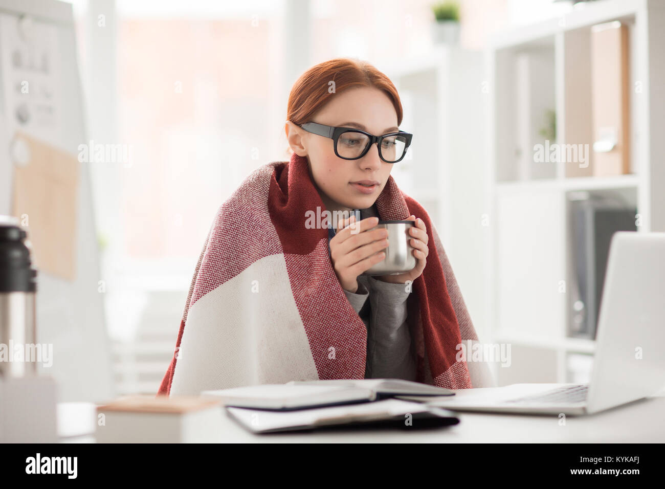 Winter in office Stock Photo - Alamy
