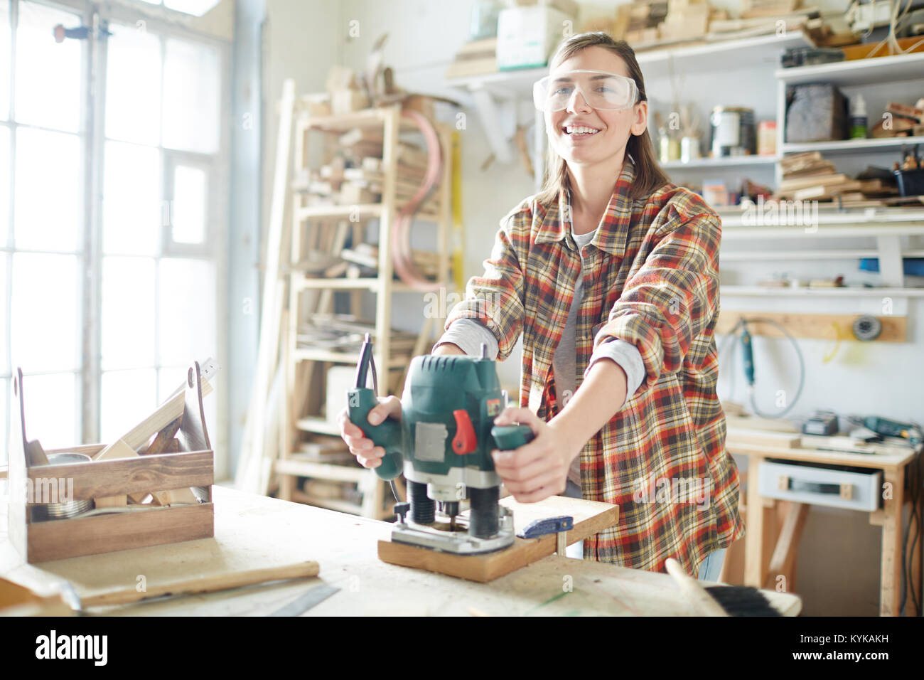 Working with grinder Stock Photo - Alamy