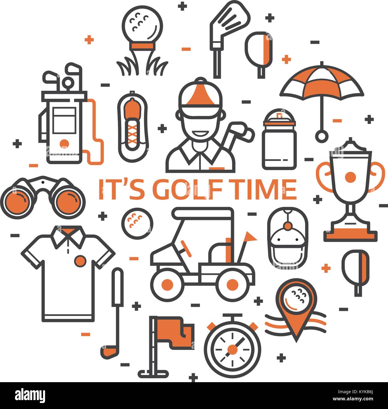Play Golf Print with Golf Icons Stock Vector Image & Art - Alamy