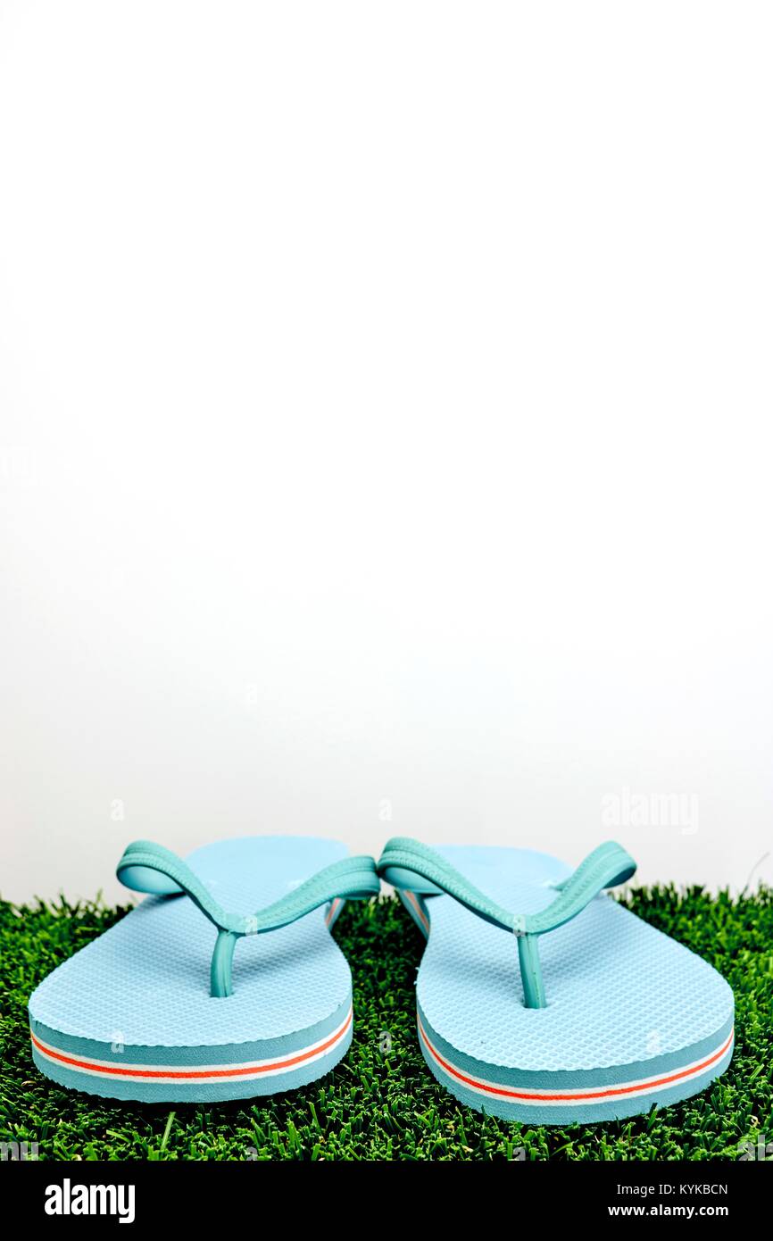A studio photo of blue flip flops Stock Photo - Alamy