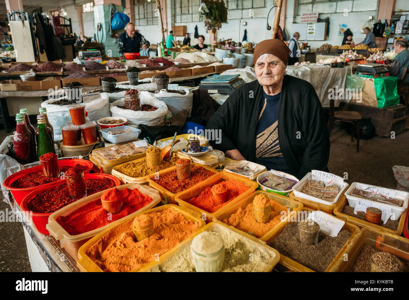 Batumi, Georgia - May 28, 2016: The Elderly Georgian Woman, The Seller ...