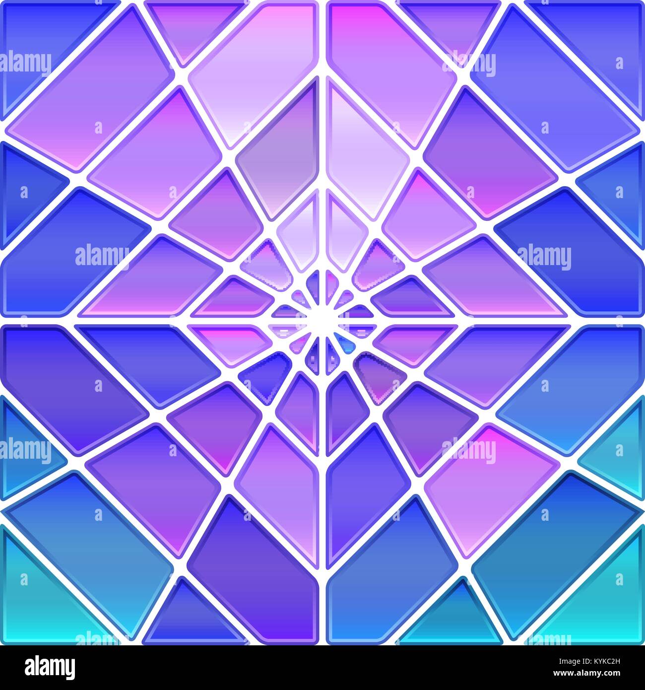 abstract vector stained-glass mosaic background - blue and violet ...