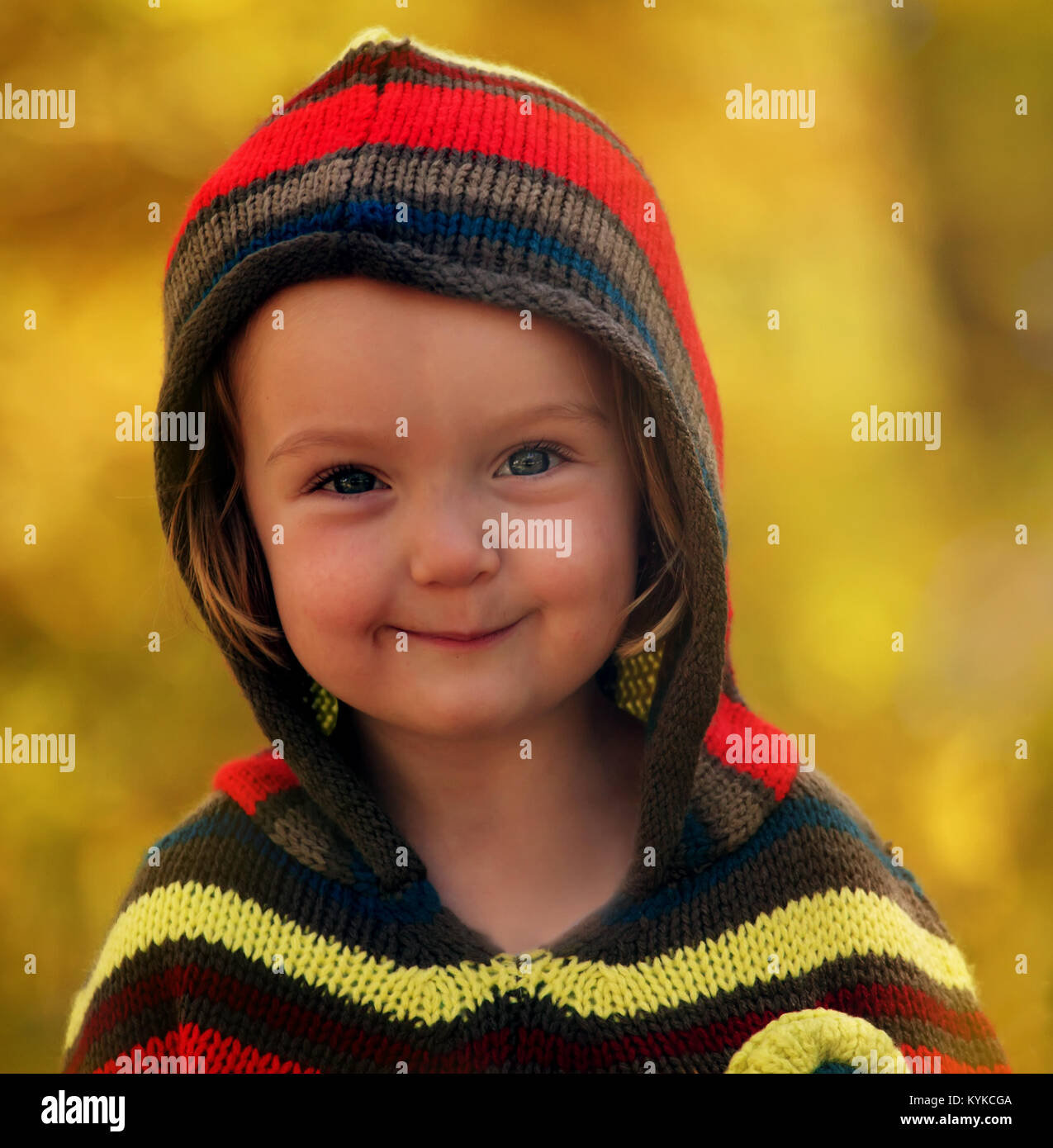 cute girl child autumn forest portrait Stock Photo - Alamy