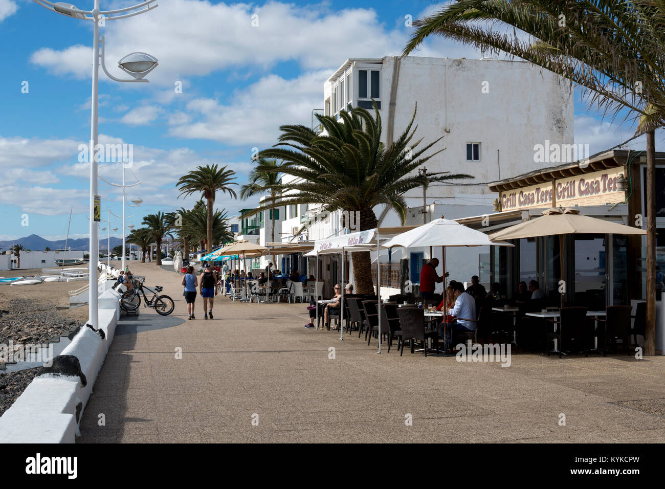 The sea front at Playa Honda, Lanzarote, Canary Islands, Spain Stock ...