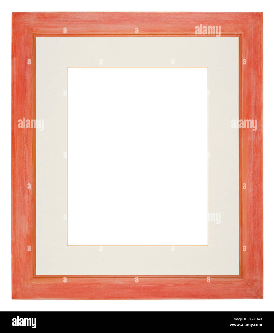 Empty picture frame, hand painted red moulding with mount Stock Photo ...