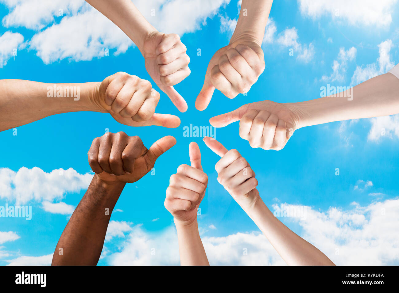 Diverse hands thumbs up hi-res stock photography and images - Alamy