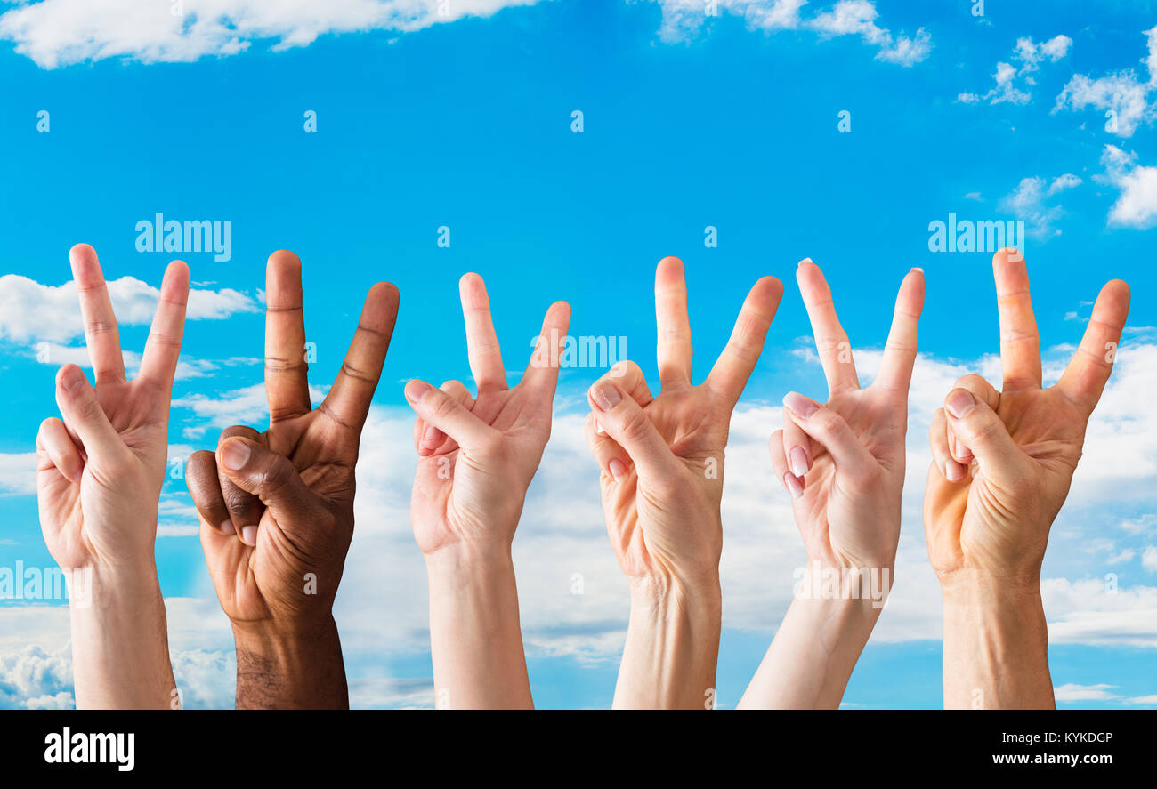 Peace Sign Finger People