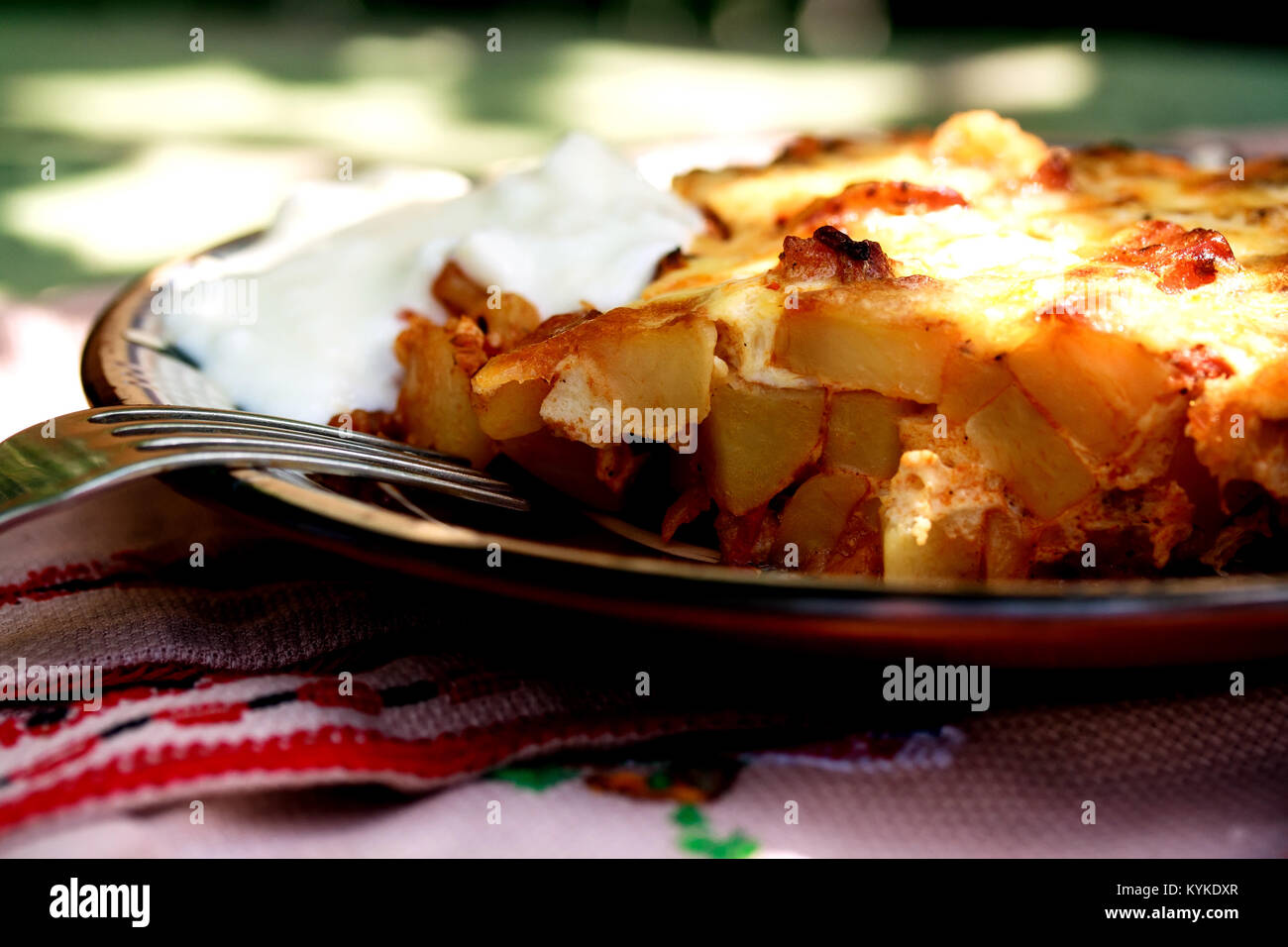traditional bulgarian musaka meat in outdoor restaurant Stock Photo - Alamy