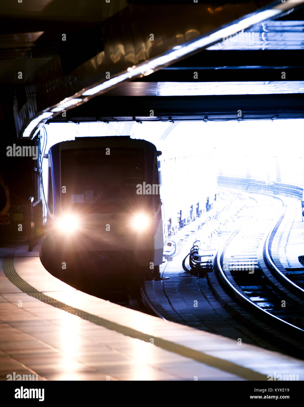 city underground metro station vertical shot Stock Photo - Alamy