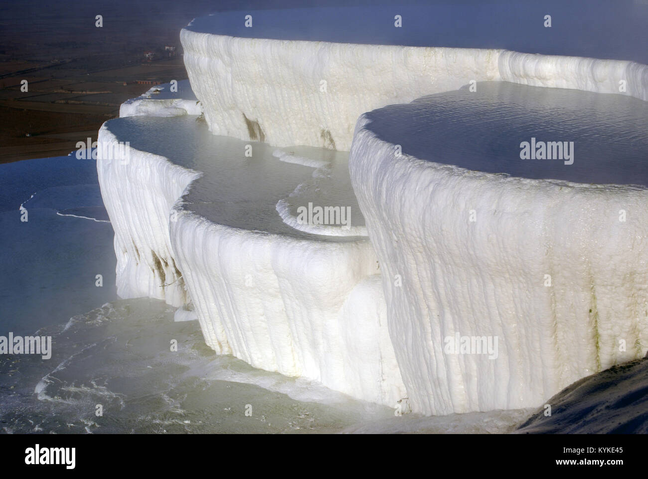 Travertine waterfall in Pamukkale, Turkey Stock Photo - Alamy