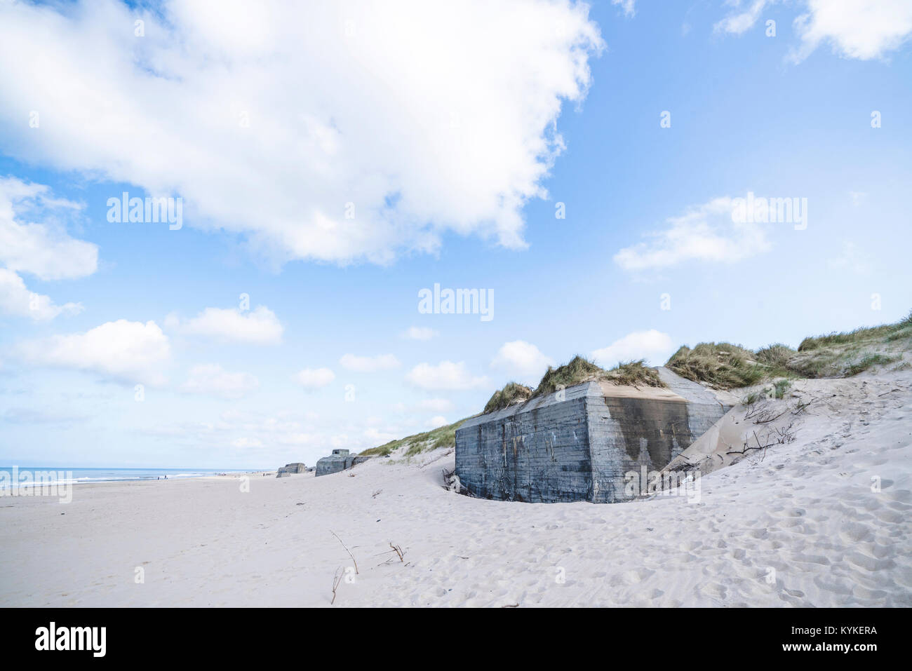 Bunker ruins on the coast of Denmark from the second world war Stock ...