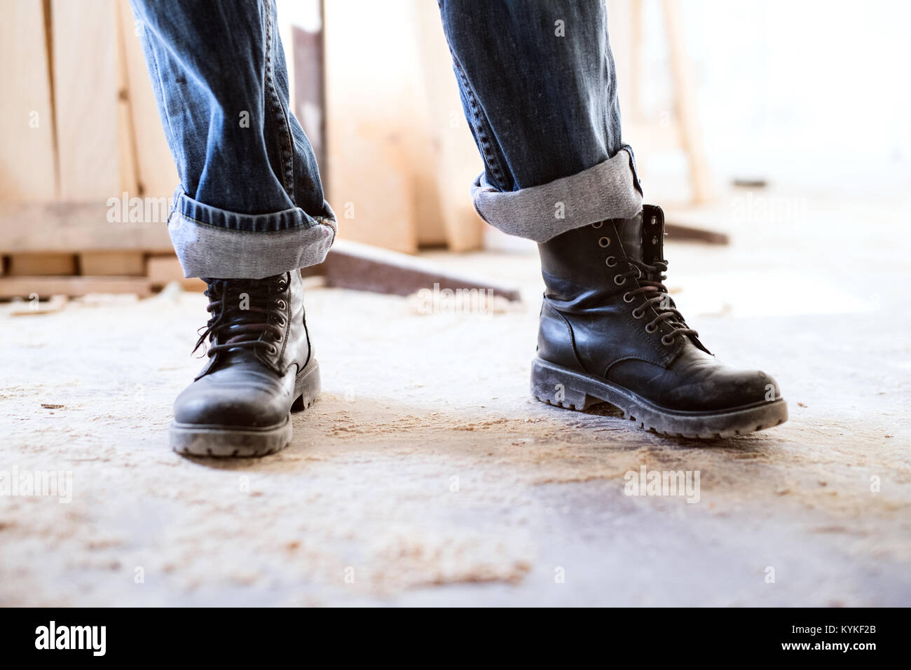 Worker feet hi-res stock photography and images - Alamy