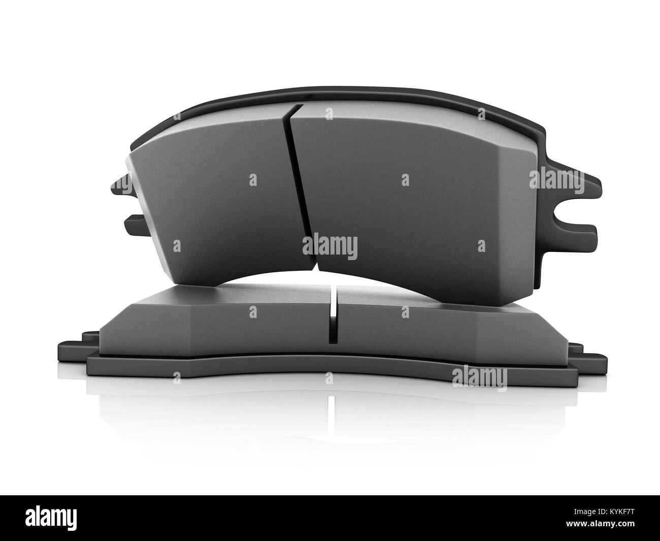 Black brake pads on white background. 3d illustration Stock Photo - Alamy