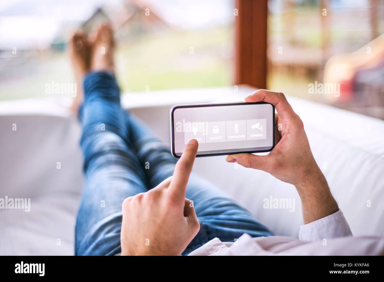 A smarthphone with smart home screen Stock Photo - Alamy