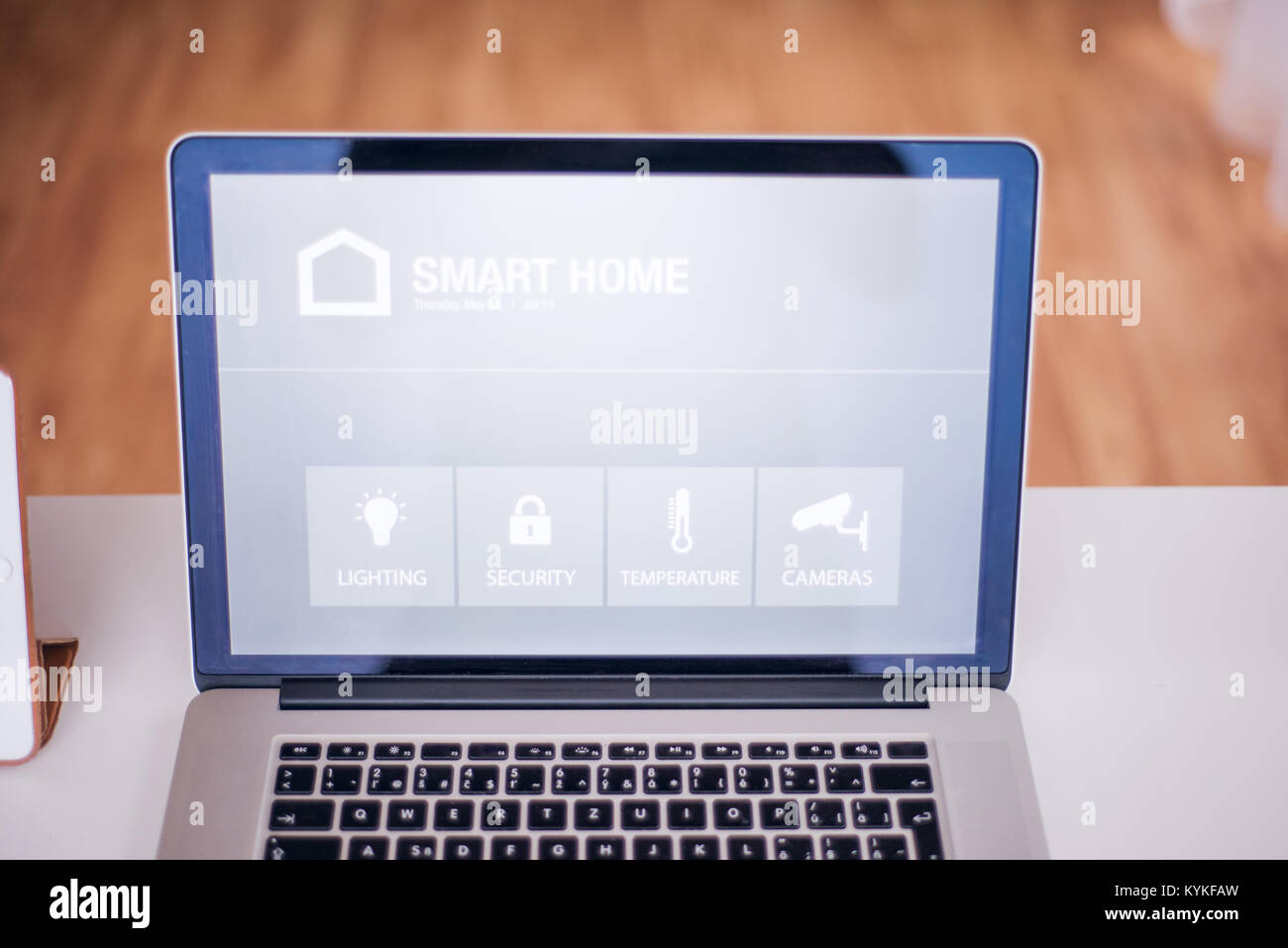 A laptop with smart home screen Stock Photo - Alamy