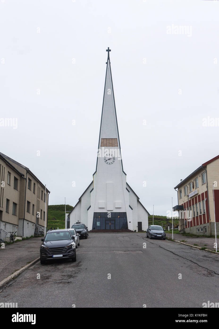 Vardo Church is a parish church in Vardo town, Finnmark, Norway Stock ...