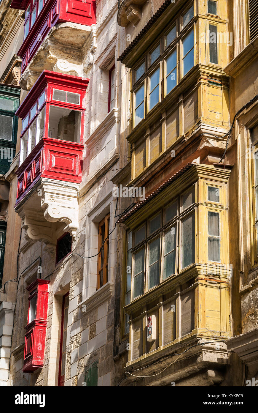 traditional house window architecture detail in la valletta old town ...