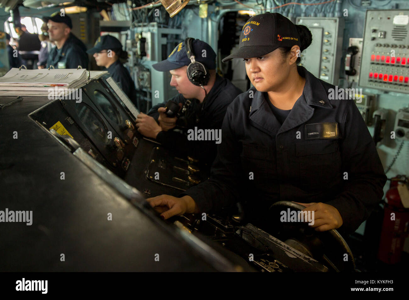 CARIBBEAN SEA (Sept. 20, 2017) Yeoman 3rd Class Vanessa Toliniu stands ...