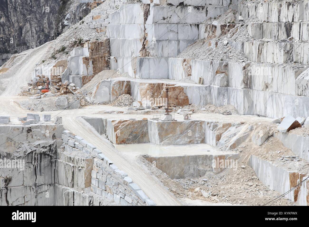 Carrara, Italy - marble quarry in Fantiscritti valley. Marble works of ...