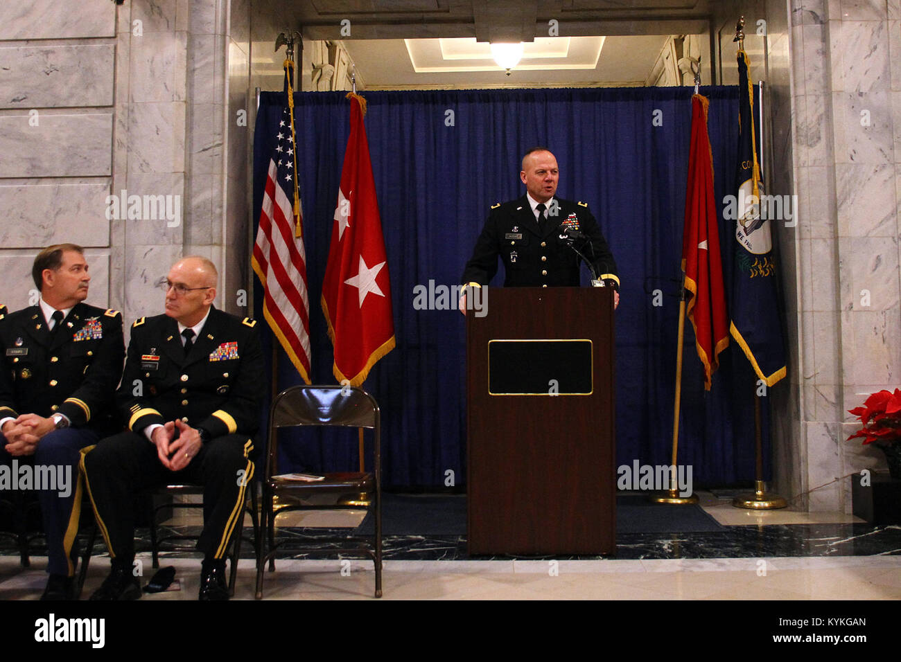 Maj. Gen. Stephen Hogan speaks during a change of responsibility in ...
