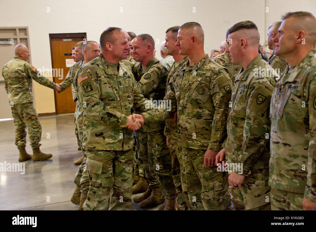Maj. Gen. Stephen Hogan greets Soldiers with the 613th Engineer ...