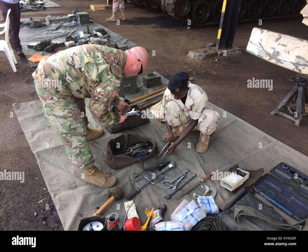 US Army National Guard with tools Stock Photo - Alamy