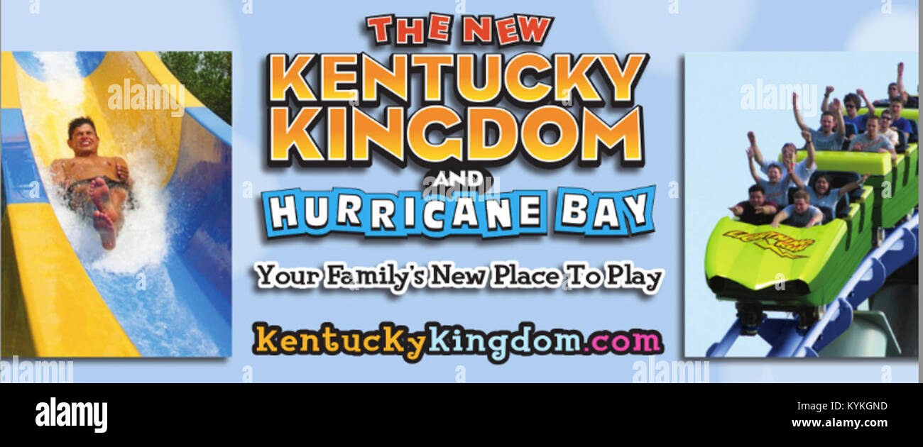 Kentucky Kingdom theme park poster Stock Photo - Alamy