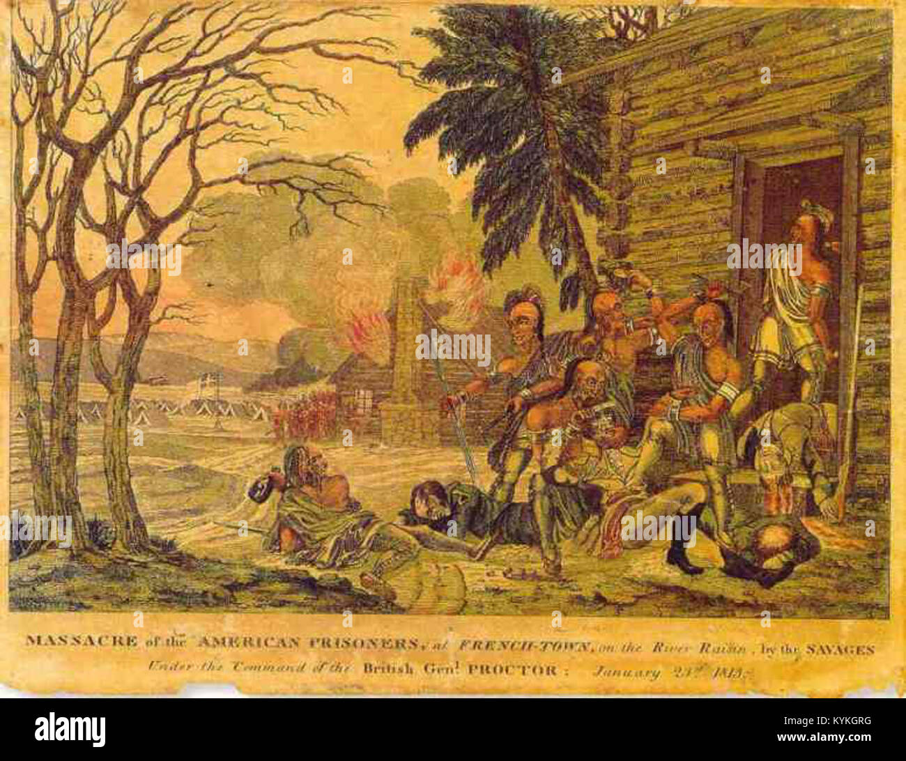 Vintage military picture massacre of American prisoners at French Town ...